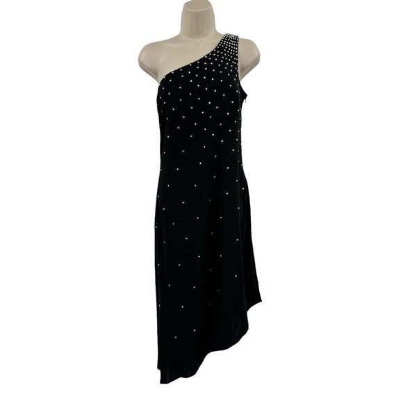 Cachet | Dresses | Vintage Cache Dress Homecoming One Shoulder Sequined ...